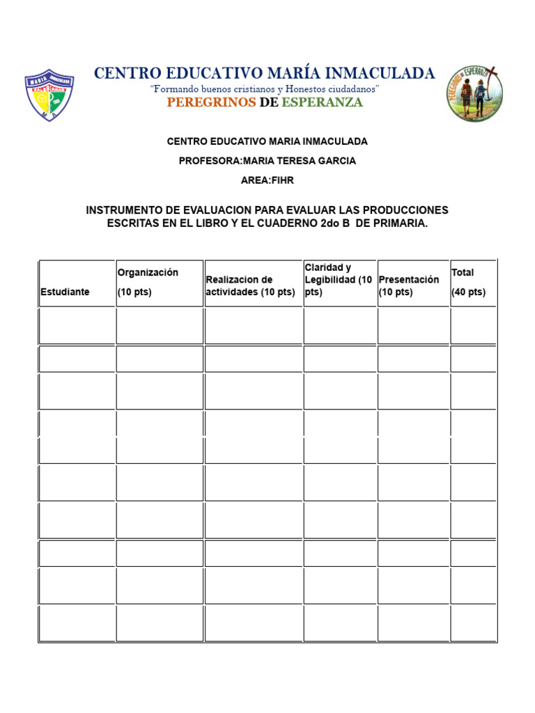 Evaluación Escrita 2do B Primaria | PDF