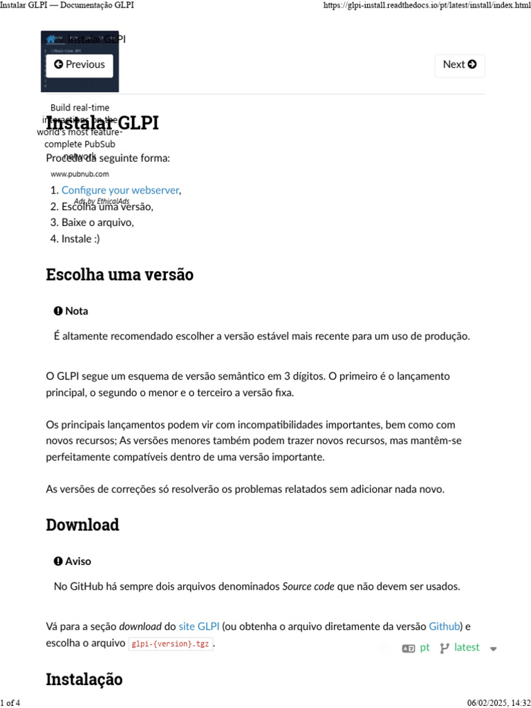 Instalar GLPI — Documentação GLPI | PDF | Rede mundial de computadores ...