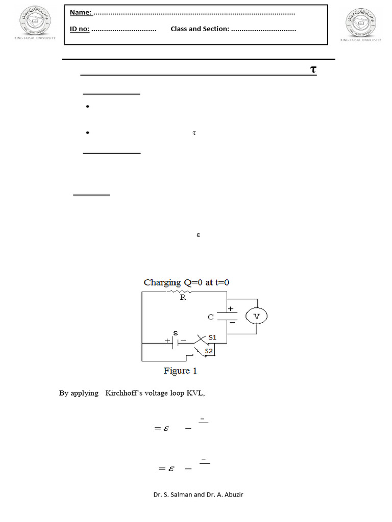Practical No.8 RC Time Constant | PDF | Capacitor | Electrical Network