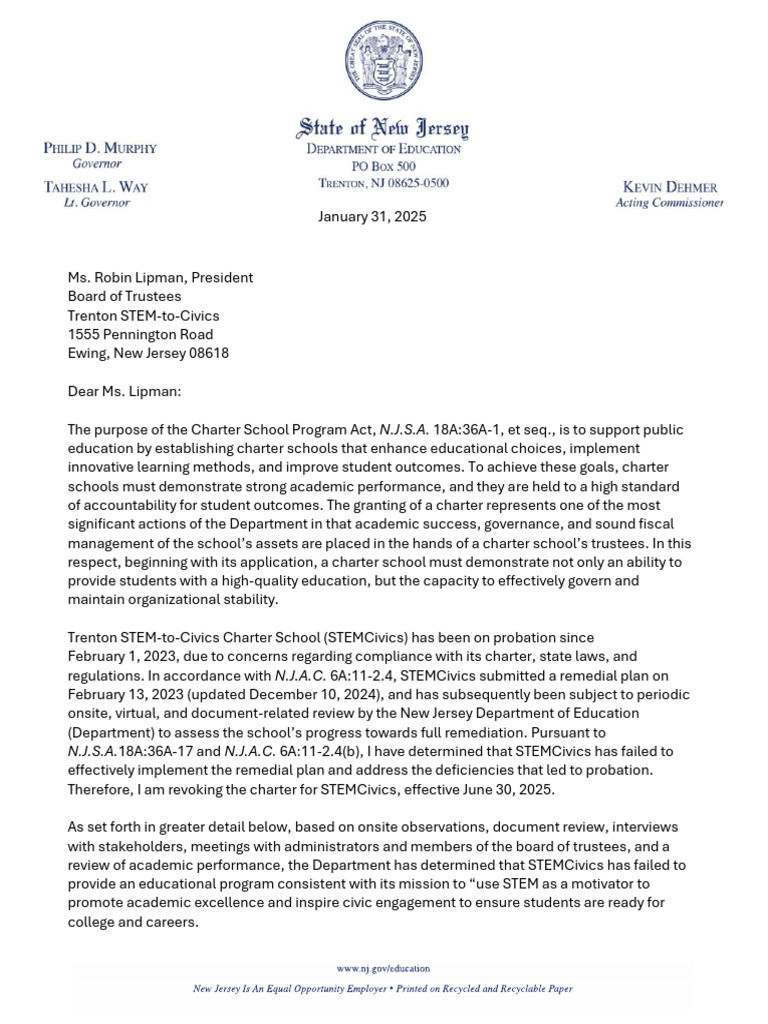 STEMCivics Charter School Closure Notice | PDF | Employee Retention ...