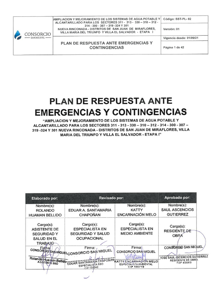 Sst Pl 02 Plan De Respuesta Ante Emergencias Y Contingencias Pdf