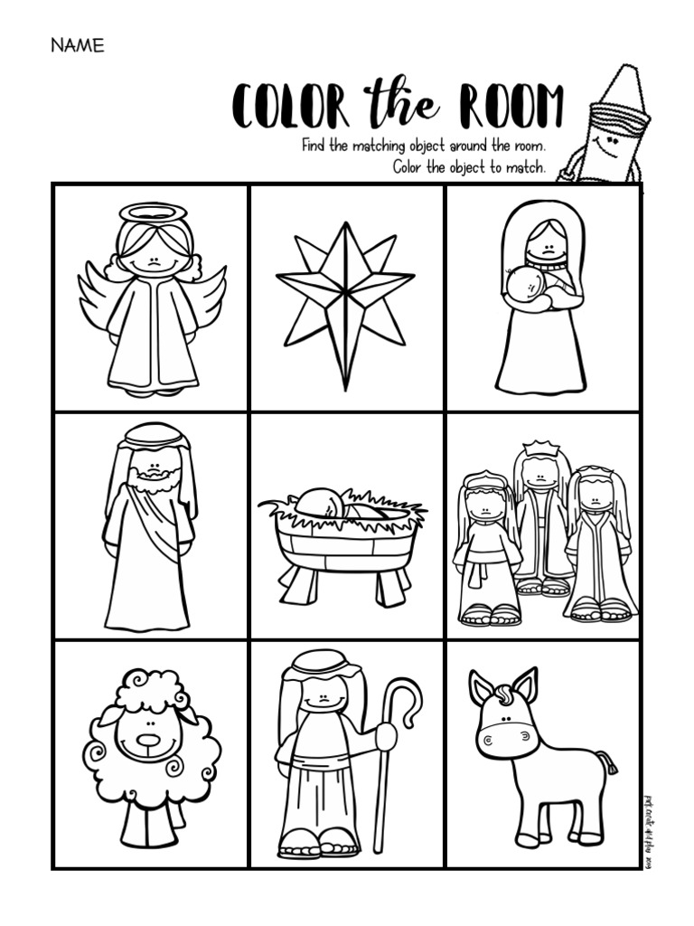 Color Room: Find The Matching Object Around The Room. Color The Object ...