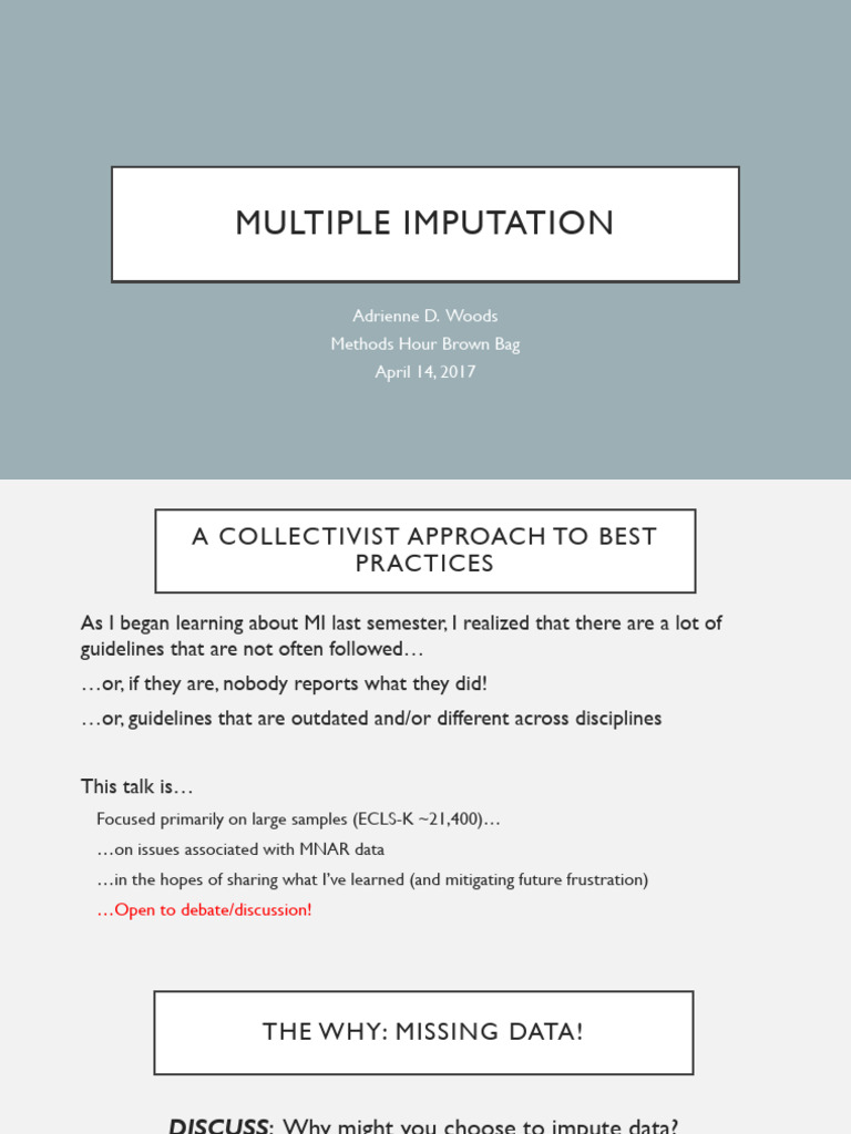 Multiple Imputation Presentation | PDF | Errors And Residuals ...