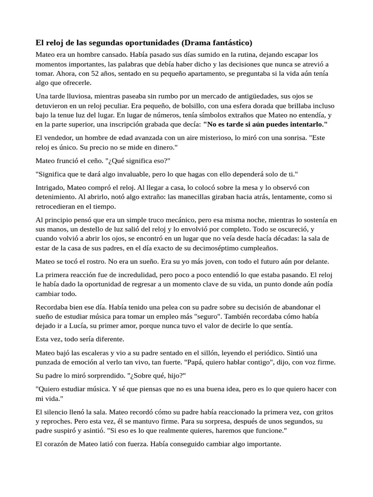 El Reloj de Las Segundas Oportunidades | PDF | Reloj