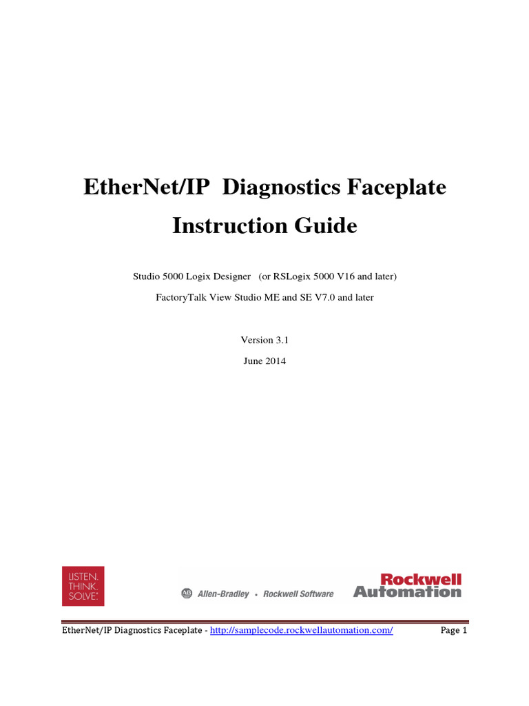 EthernetIP Diagnostics V31 Guide | PDF | Computer Network | Transmission Control Protocol
