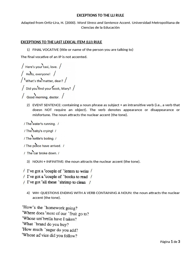 Exceptions to the LLI Rule (1) | PDF