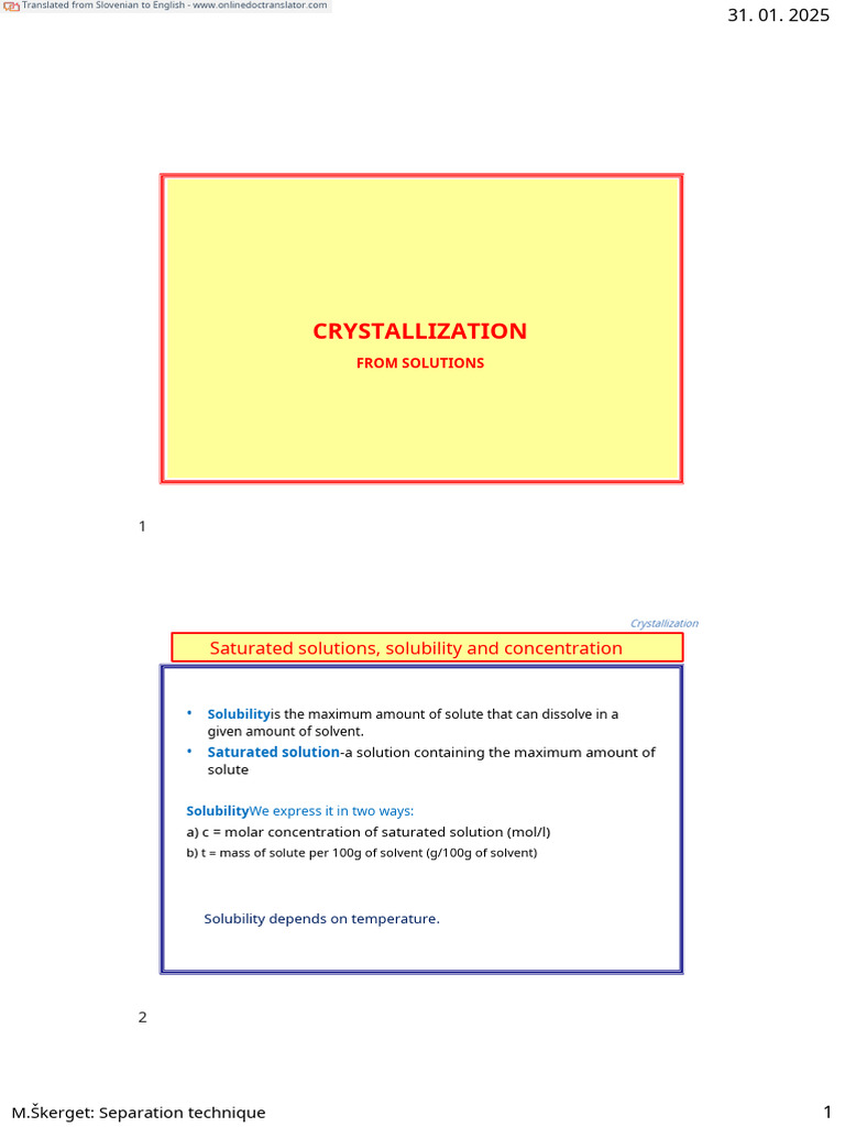 Kristalizacija 3 C.SL - en | PDF | Crystallization | Solubility