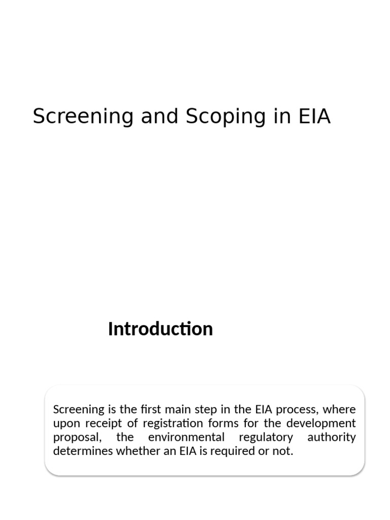 EIA Screening and Scoping Process Guide | PDF | Environmental Impact ...