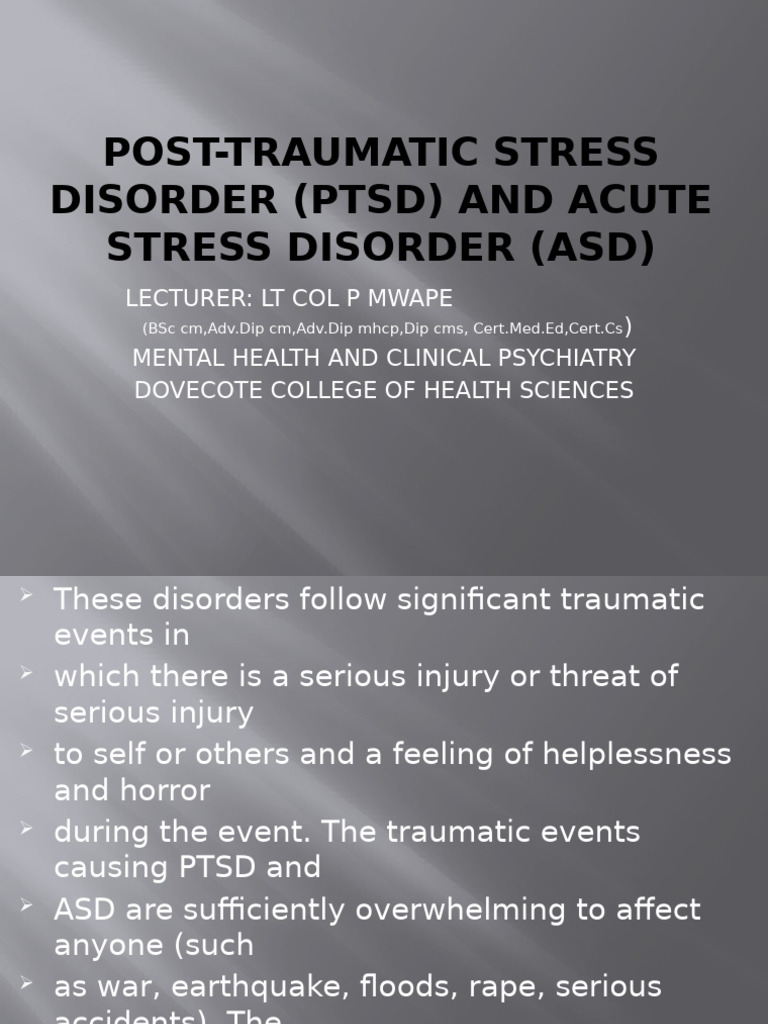 Ptsd | PDF | Major Depressive Disorder | Psychological Trauma