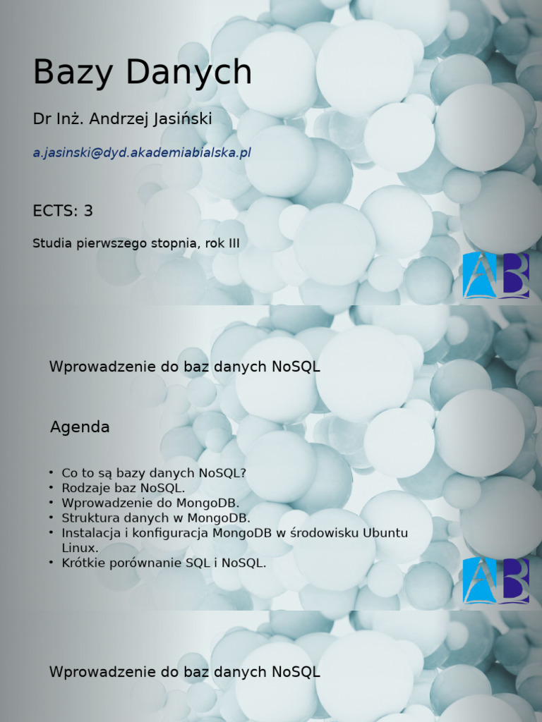 Bazy Danych - Wyklad_1 | PDF