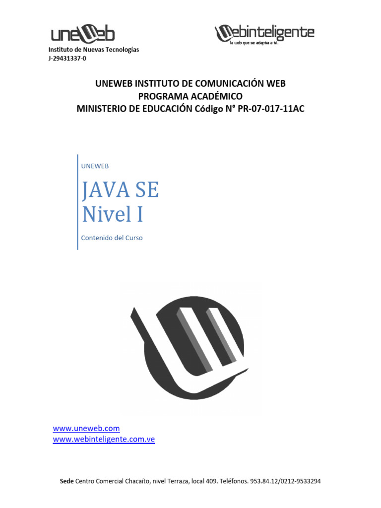 Contenido de Java SE Nivel I | PDF | Java (lenguaje de programación ...