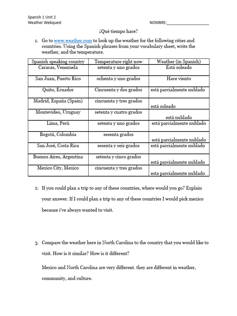 Make A Copy of Weather Webquest | PDF