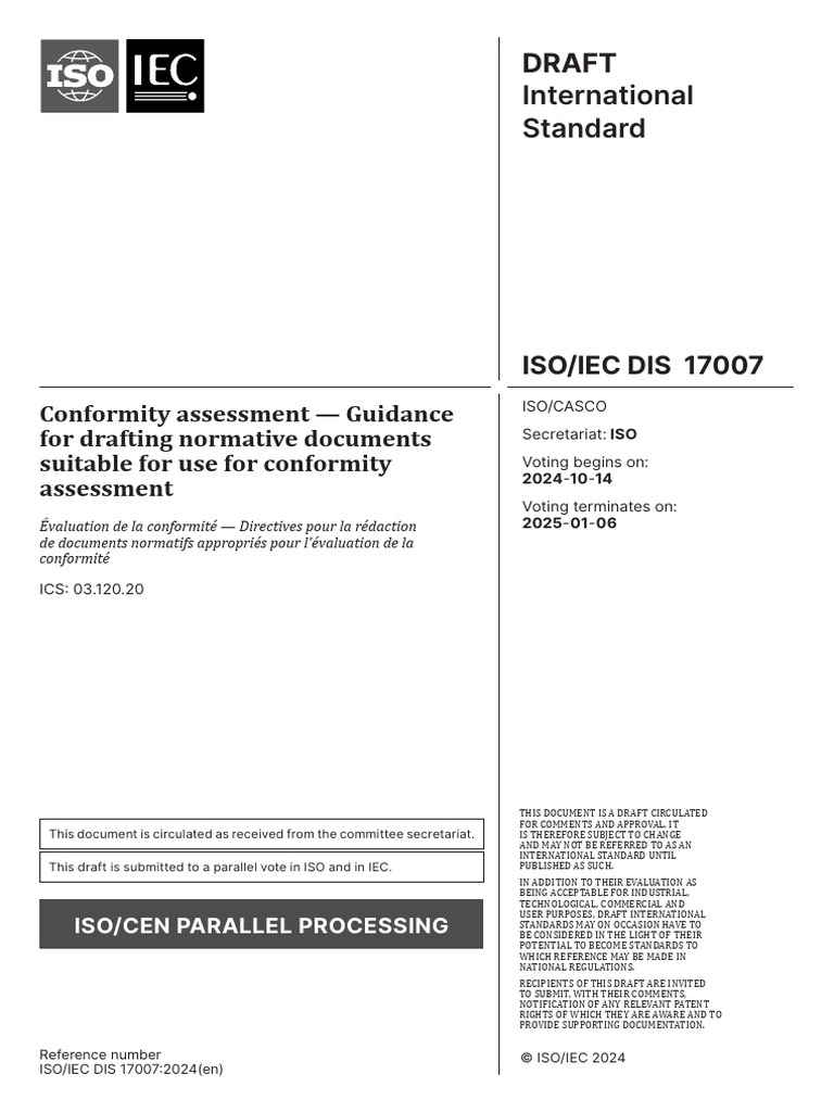 Conformity Assessment Guidance ISO IEC DIS 17007 | PDF | International Organization For ...