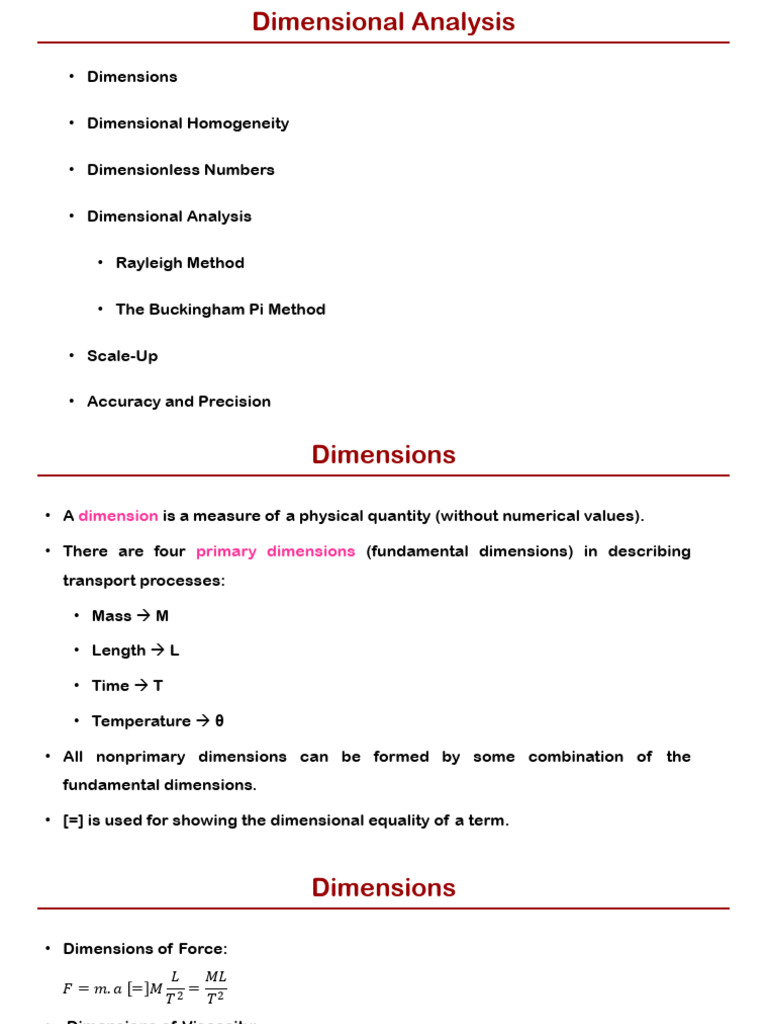 3 Dimensional Analysis | PDF | Metrology | Continuum Mechanics