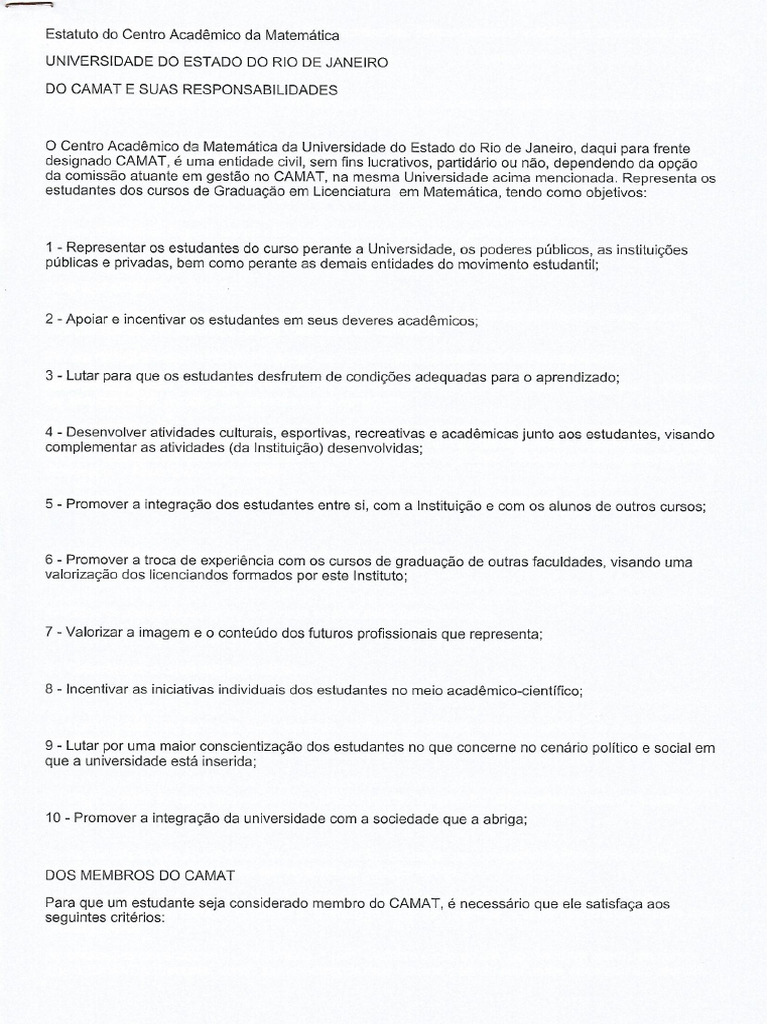 Estatuto CAMAT | PDF