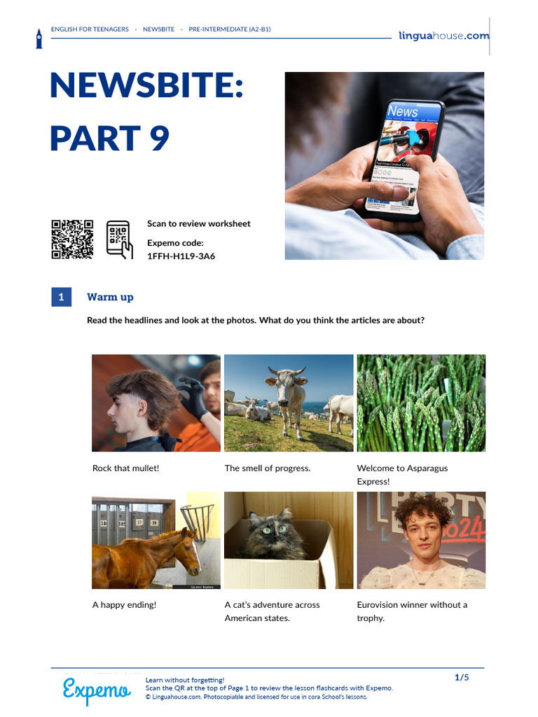 newsbite-part-9-british-english-teacher-A2-B1 | PDF | Biogas | Linguistics