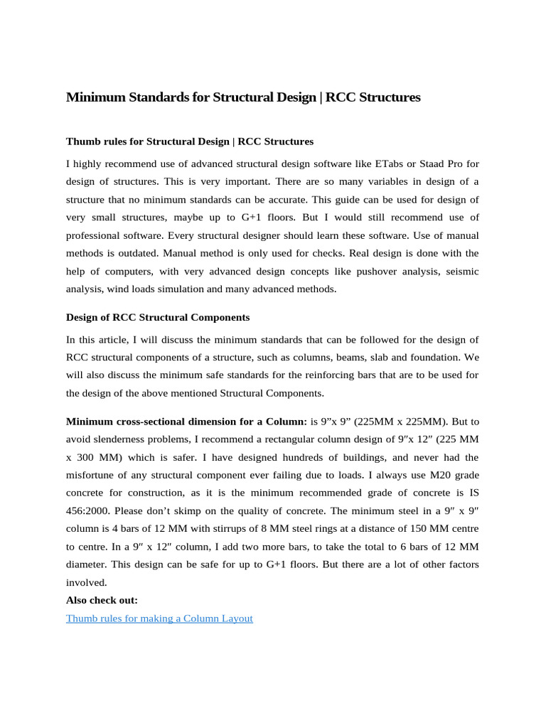 RCC Structural Design Guidelines | PDF | Foundation (Engineering ...