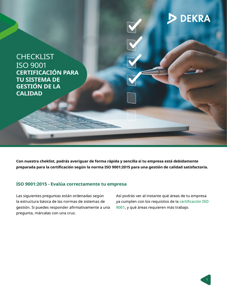 Checklist Iso 9001 Actualizado | PDF | Calidad (comercial) | Gestión de ...