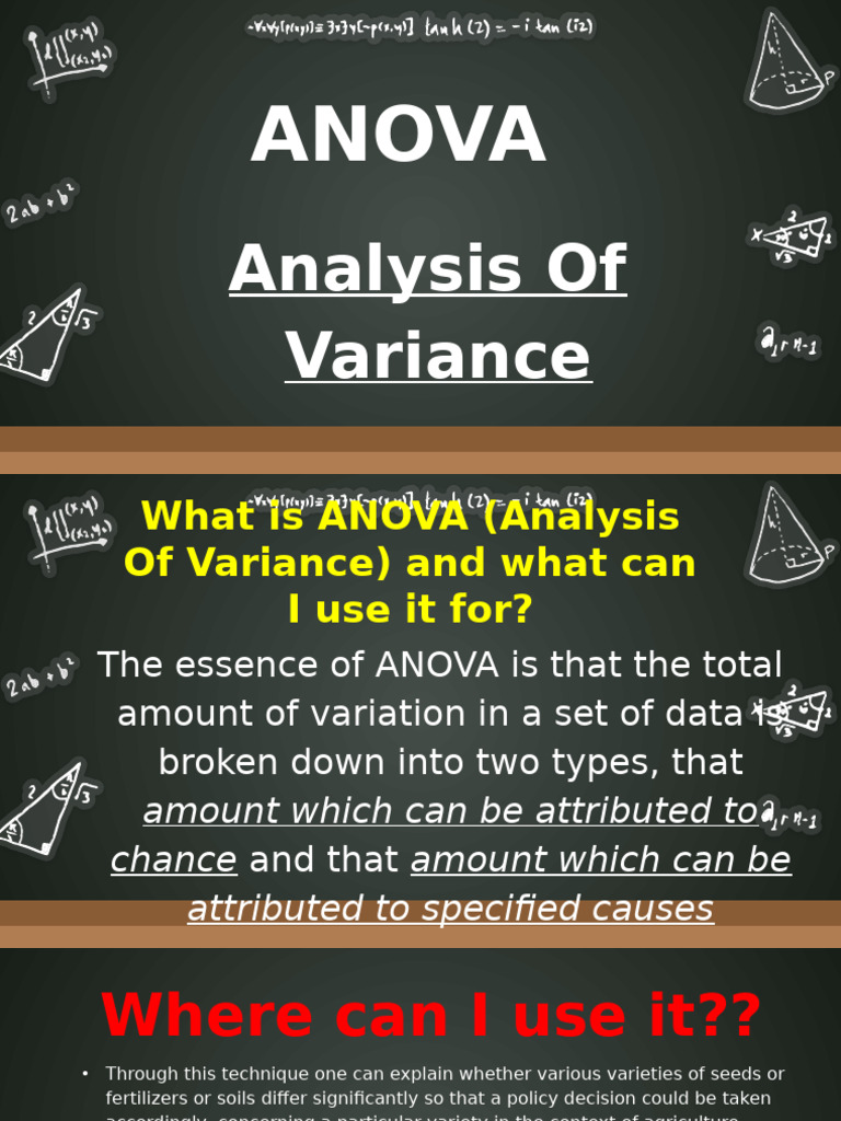 Understanding ANOVA: Types and Applications | PDF | Analysis Of ...