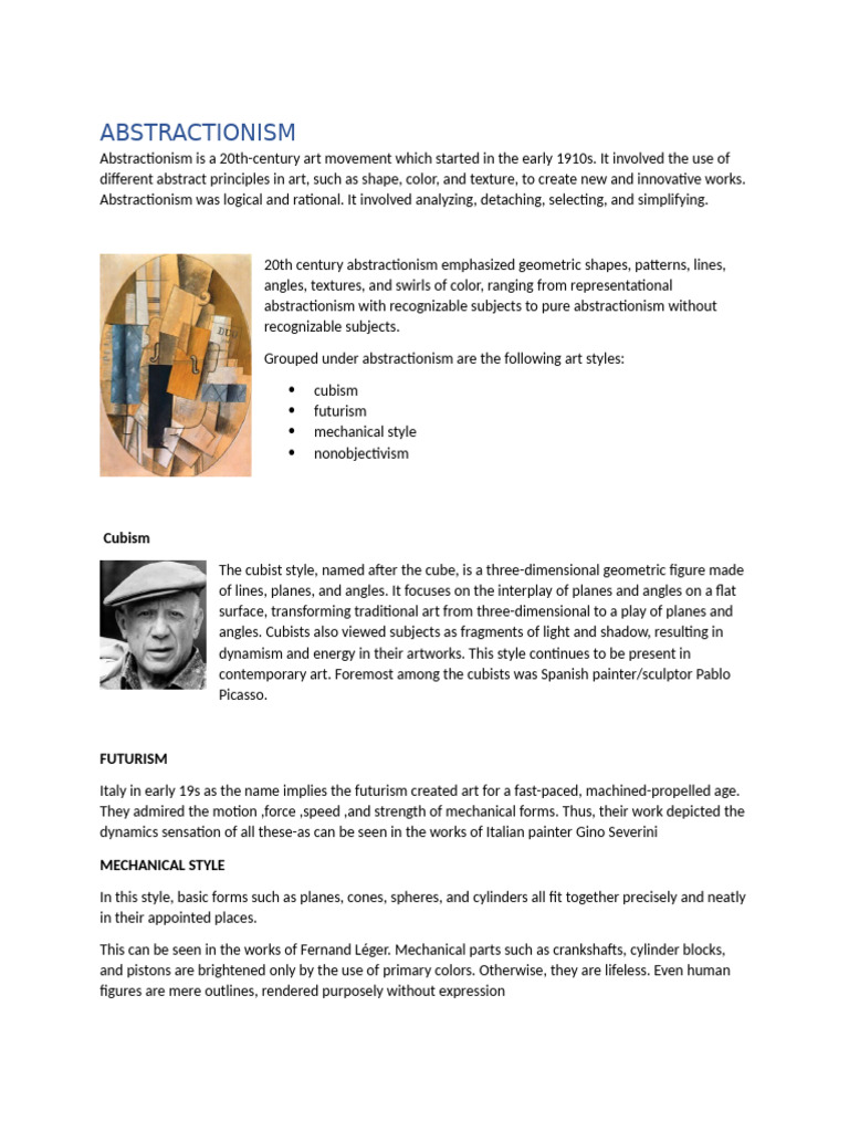 ABSTRACTIONISM GRADE 10 | PDF