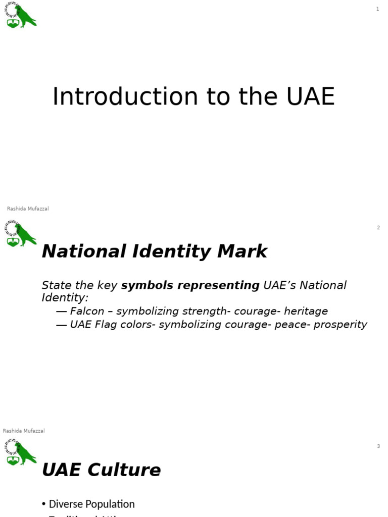 UAE National Identity and Culture Overview | PDF
