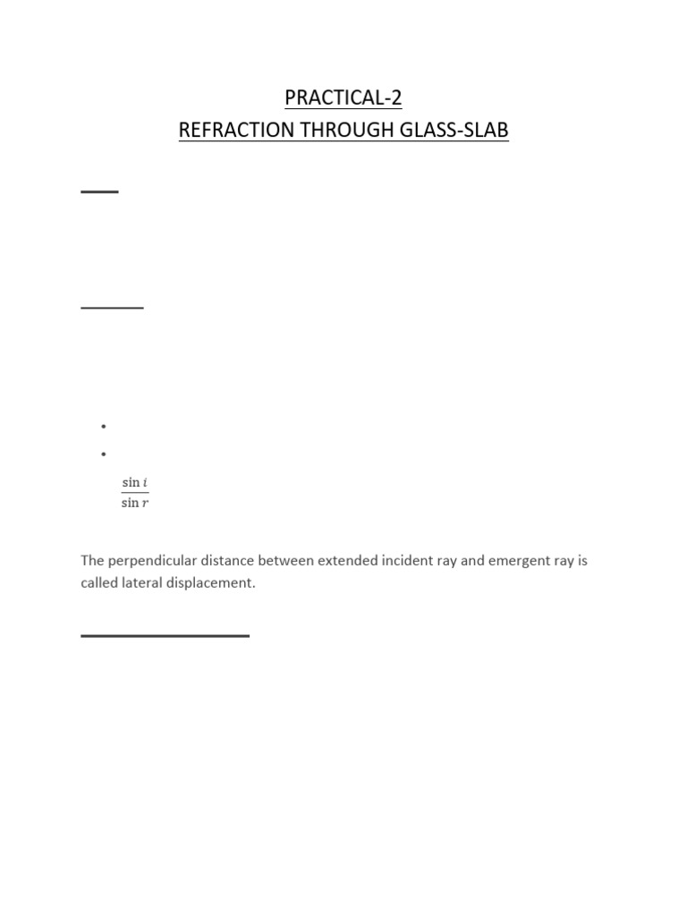 Practical-2 | PDF | Refraction | Refractive Index