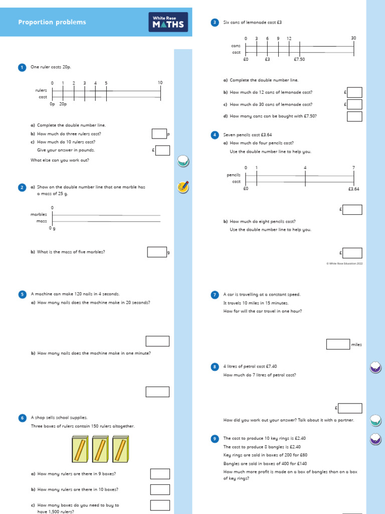 Y6 Spring Block 1 WO9 Proportion Problems 2022 | PDF