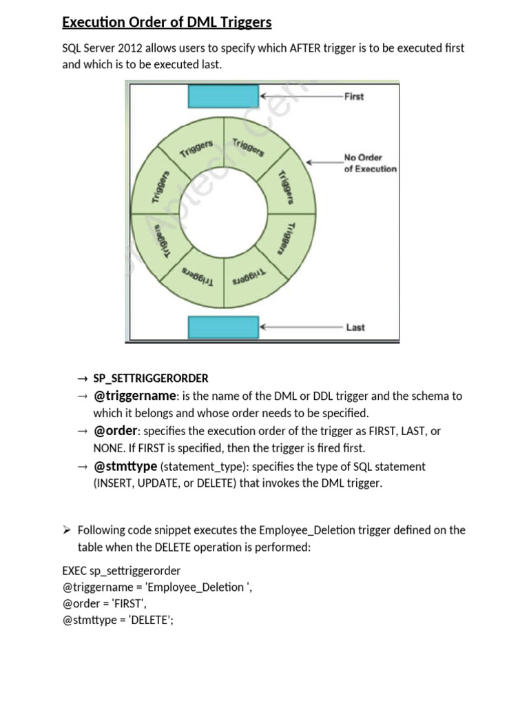 Setting Order of Triggers | PDF