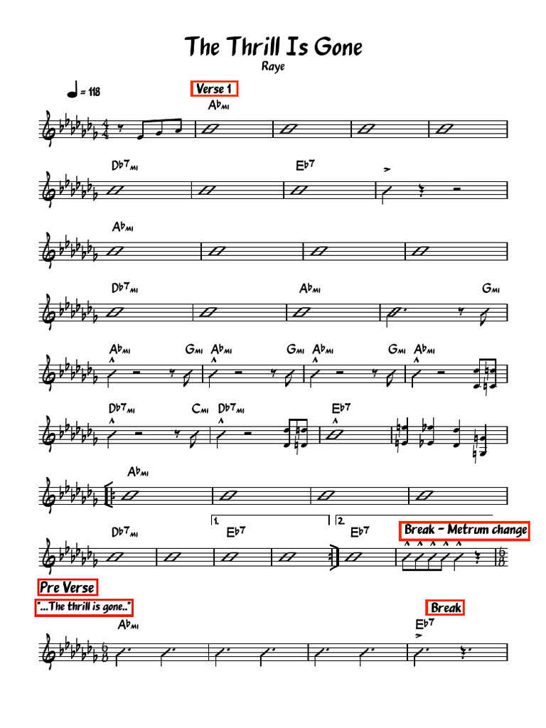 Análise da Música "The Thrill Is Gone" | PDF