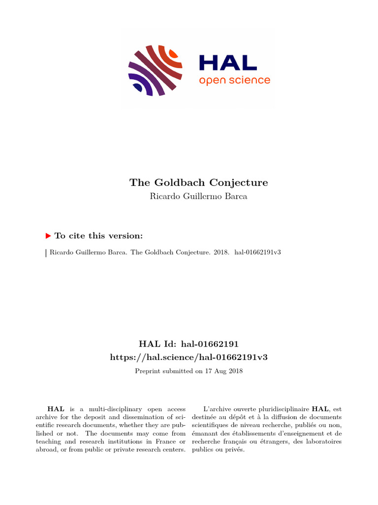 Goldbach Conjecture | PDF | Prime Number | Mathematical Concepts
