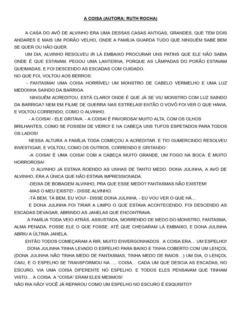 A Coisa Ruth Rocha | PDF