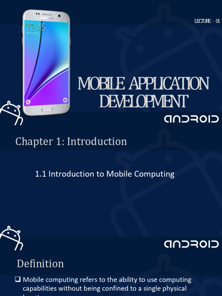 Android Lecture 1 | PDF | Android (Operating System) | Java (Software Platform)