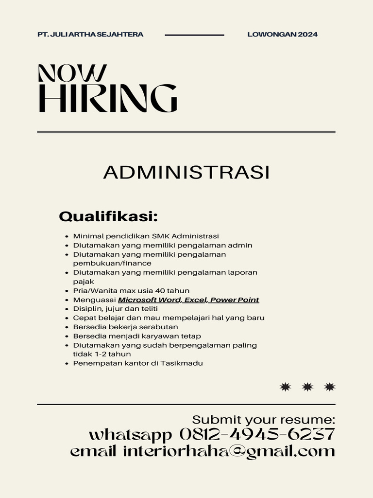 Lowongan Administrasi | PDF