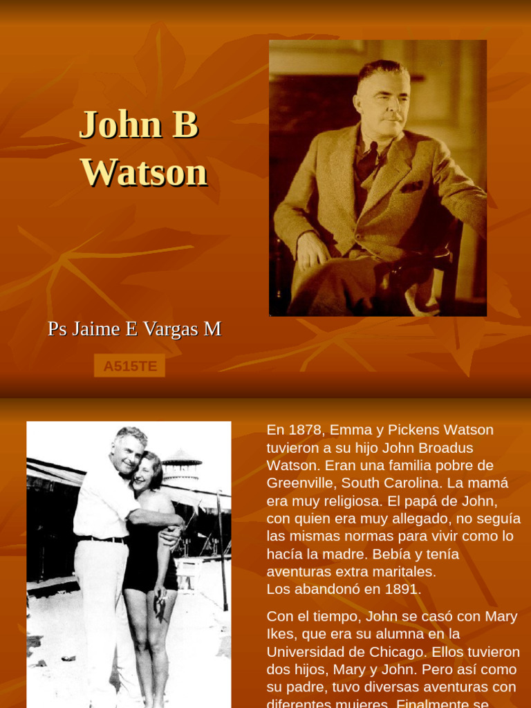 John_B_Watson | PDF | Behaviorismo | Ciencias del comportamiento