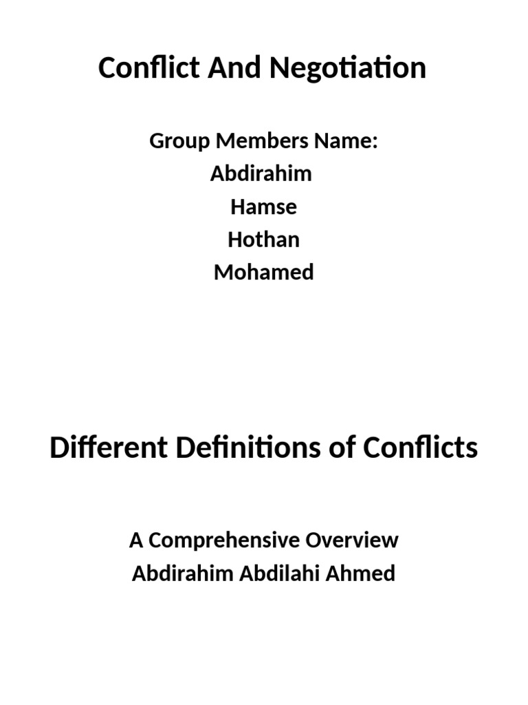 Understanding Conflict and Negotiation | PDF | Negotiation | Conflict Resolution