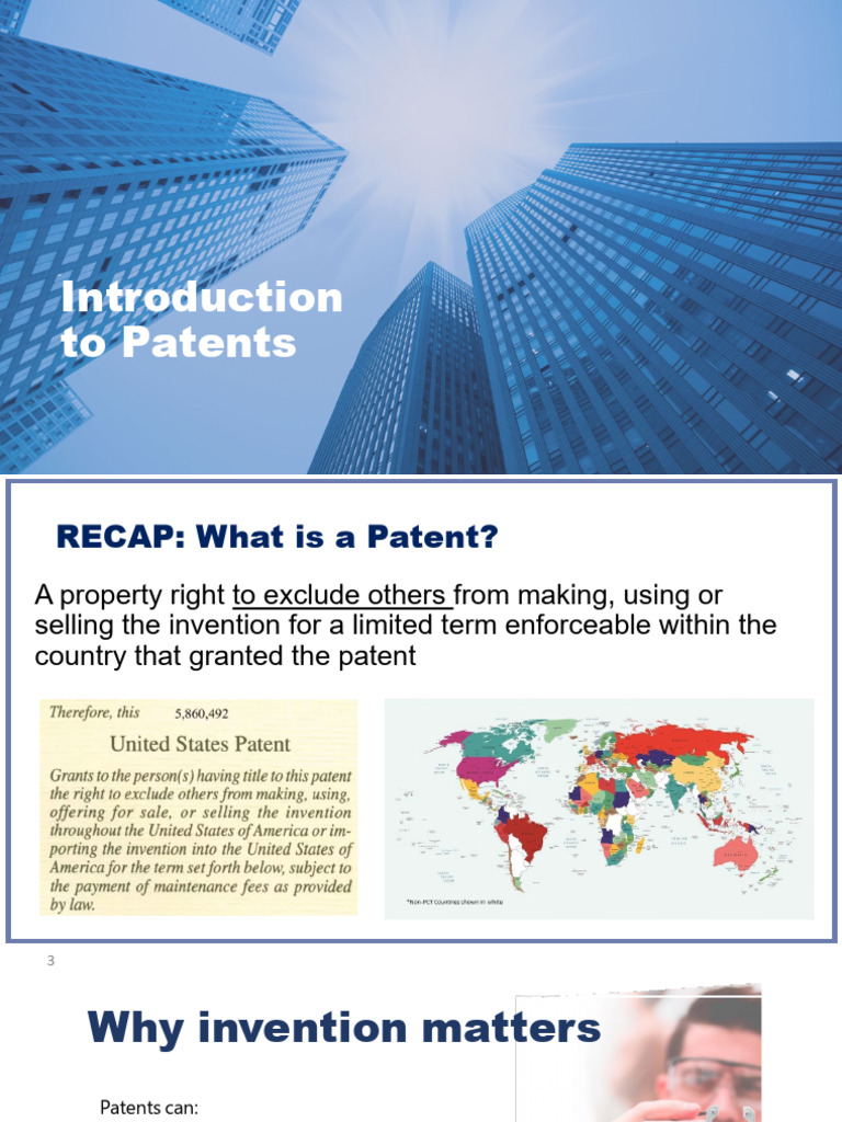 Intro To Patents (2024) ME 340 | PDF | Patent Claim | Patent