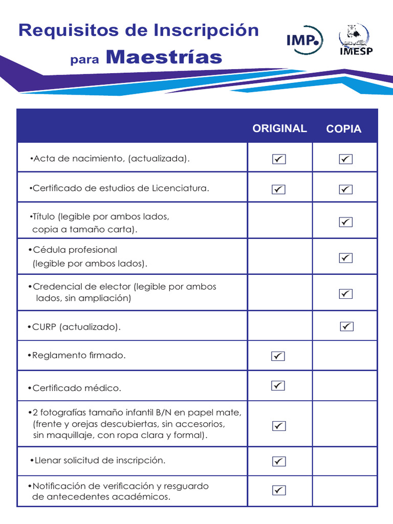 REQUISITOS_MAESTRIAS_IMPo_IMESP | PDF