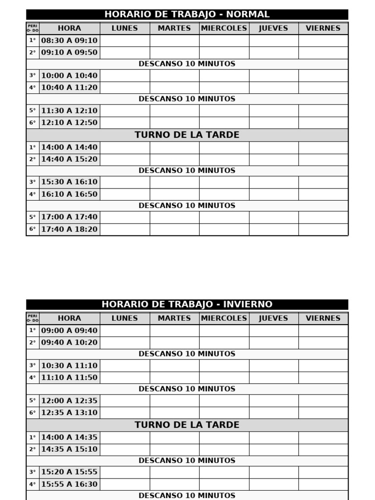 02 Horario Primaria - Urbana | PDF