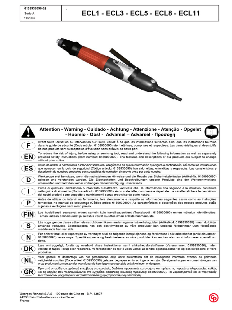 ECL1 ECL3 ECL5 ECL8 ECL11 - 12 - Languages - Manual - 6159936090 02 ...