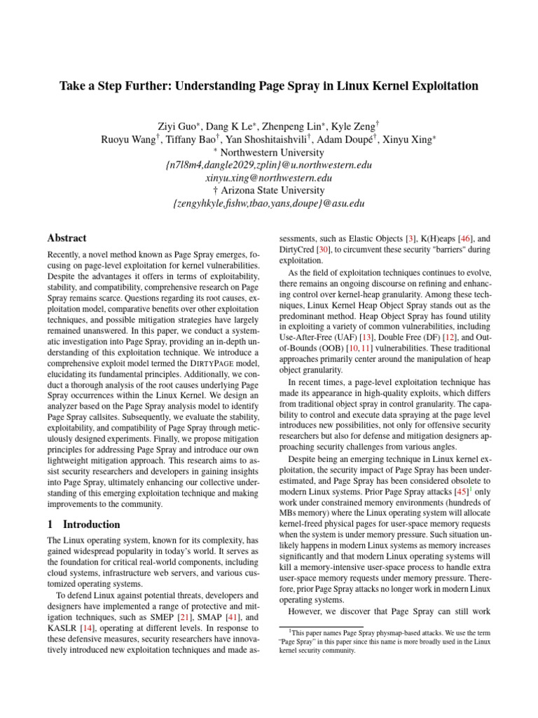 Take A Step Further: Understanding Page Spray in Linux Kernel Exploitation | PDF | Kernel ...