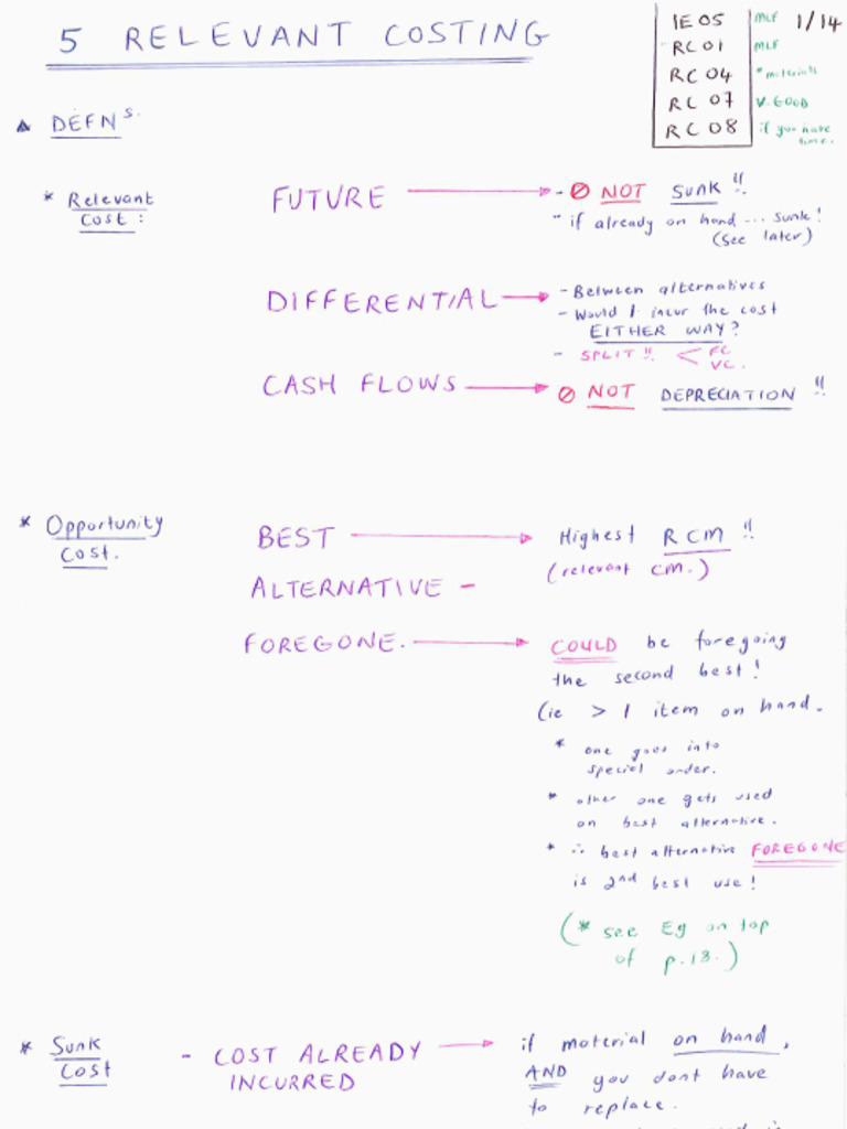 5 - Relevant Costing - GW | PDF