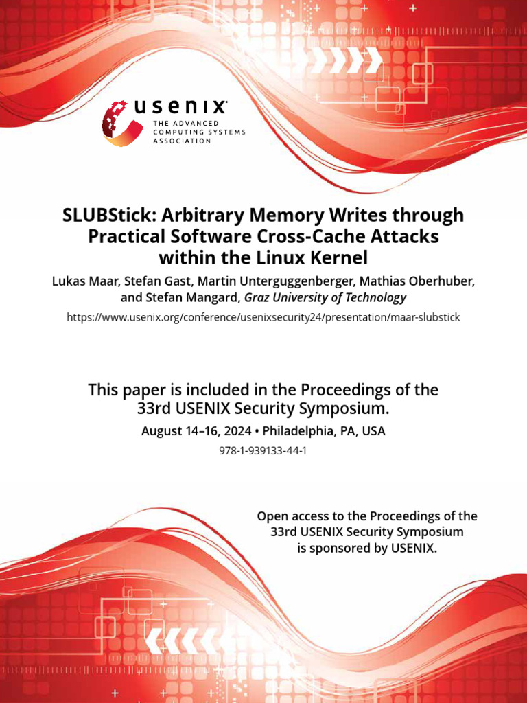 usenixsecurity24-maar-slubstick | PDF | Kernel (Operating System) | Pointer (Computer Programming)