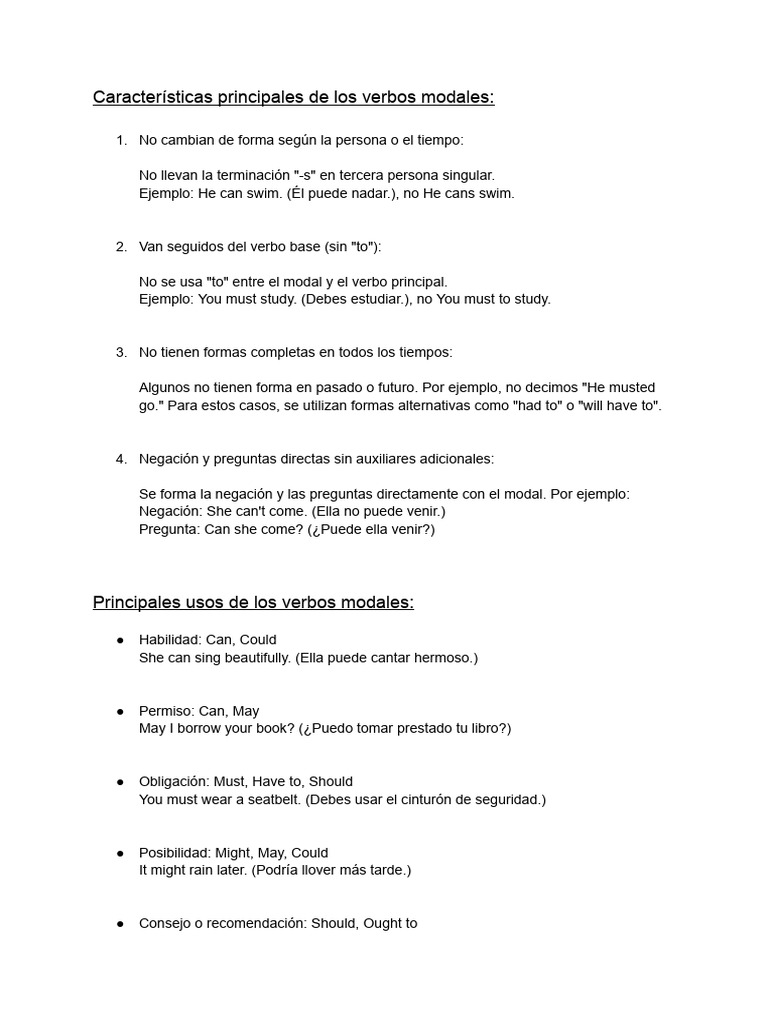 Verbos modales | PDF