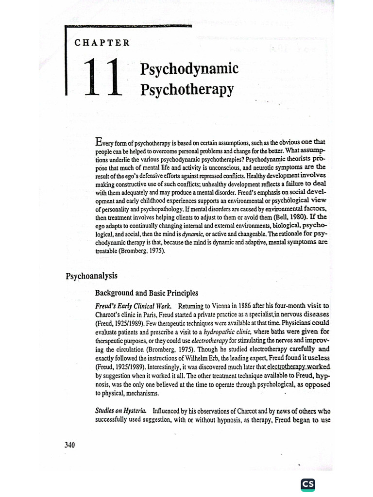 Psychodynamic Psychotherapy | PDF