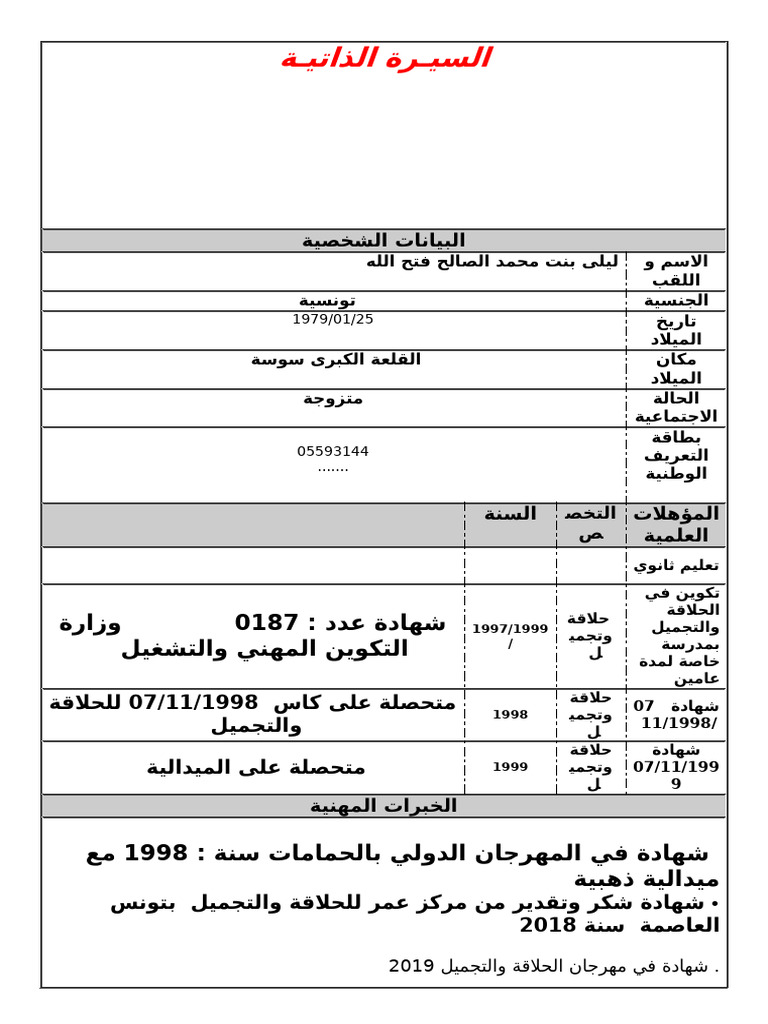 CV Arabe | PDF
