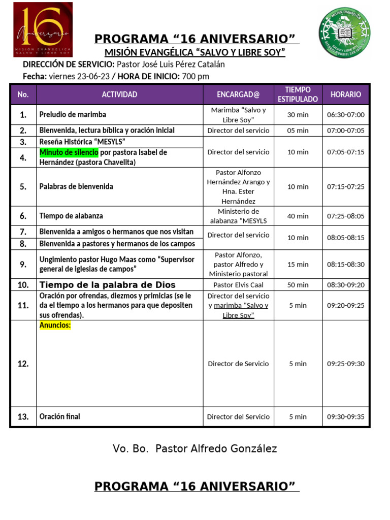 PROGRAMA ANIVERSARIO MESYLS Vienes - Sabado 2023 | PDF