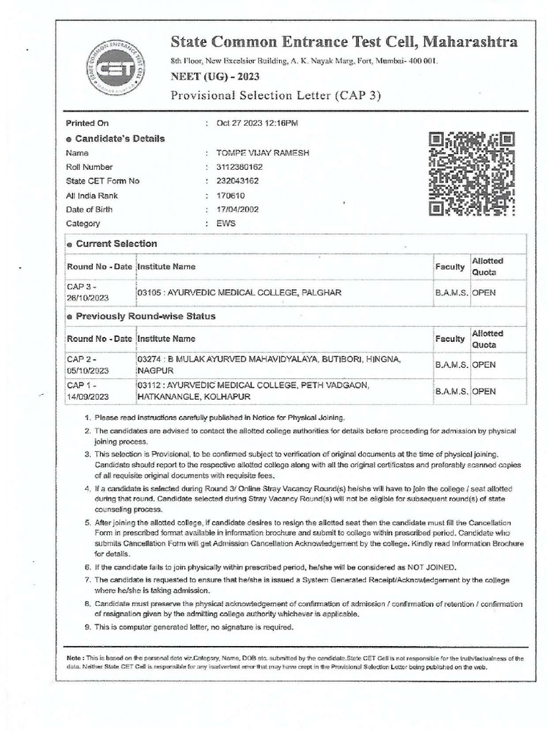 Selection Letter Compressed | PDF