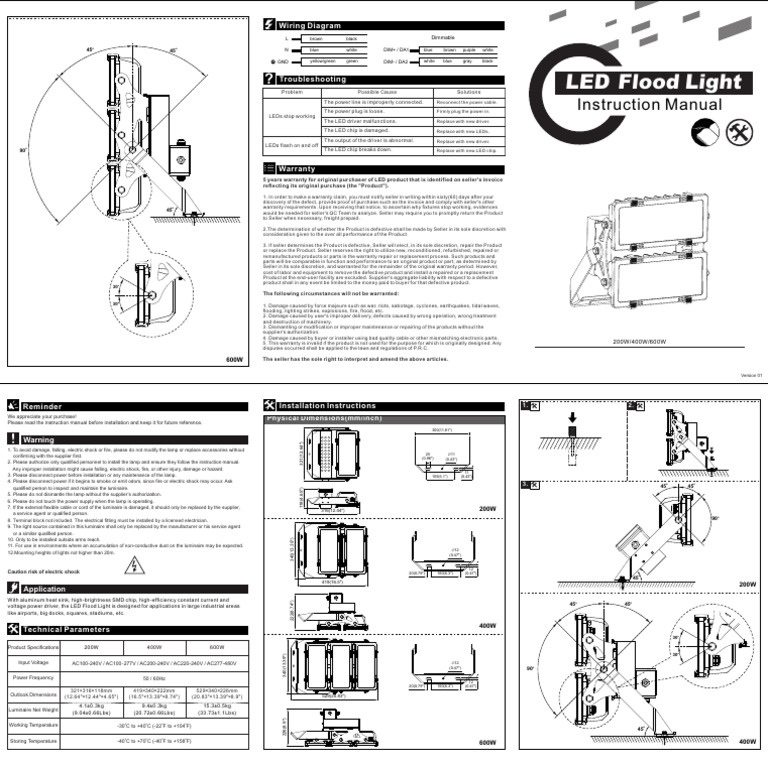 MLLG-AG-LED-IMF-200-600-Instruction-Guide | PDF | Electricity ...