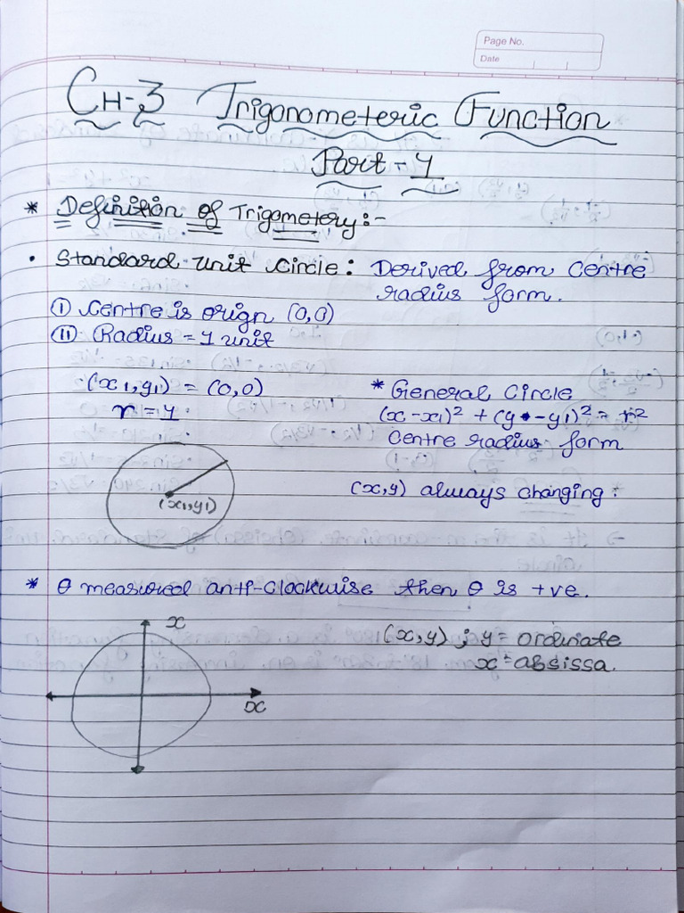 CH-3 Trigonometry Part 1 (Class 11) | PDF