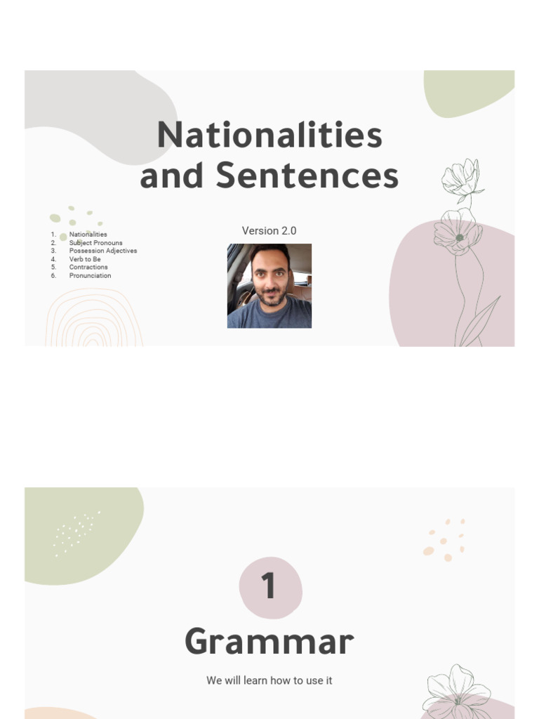 Nationalities and English Grammar Guide | PDF | Syllable | Stress ...
